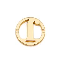 Quality Custom Size Round Metal Plate For Abayas Golden Plating Sewn Sustainable Clothing Labels for sale