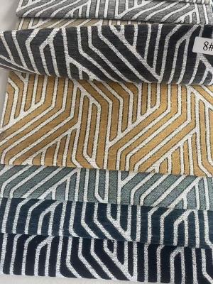 China Geometric Jacquard Chenille Woven Fabric For Sofa 100%Polyester Jacquard Woven Fabric For Sofa for sale