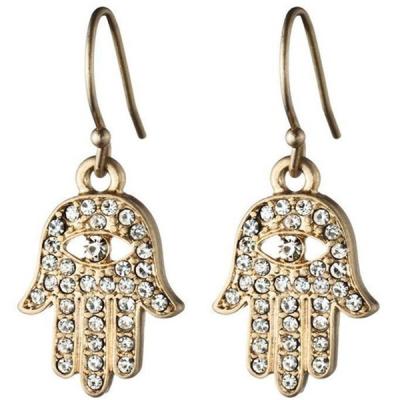 Cina Orecchini d'argento della mano di Hamsa dei gioielli di modo del cristallo di rocca 925 della novità per il regalo in vendita