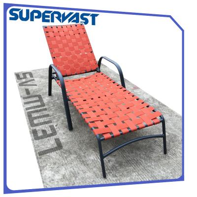 Cina Chaise longue all'aperto economiche della cinghia del patio del giardino del tessuto dell'incrocio delle sedie del patio del giardino della mobilia in vendita