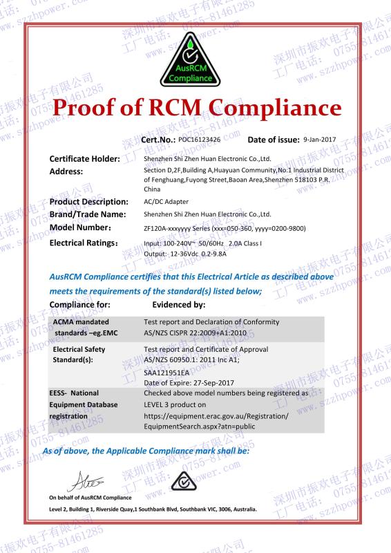 RCM(SAA+C-TICK) - Shenzhen Keysun Technology Limited