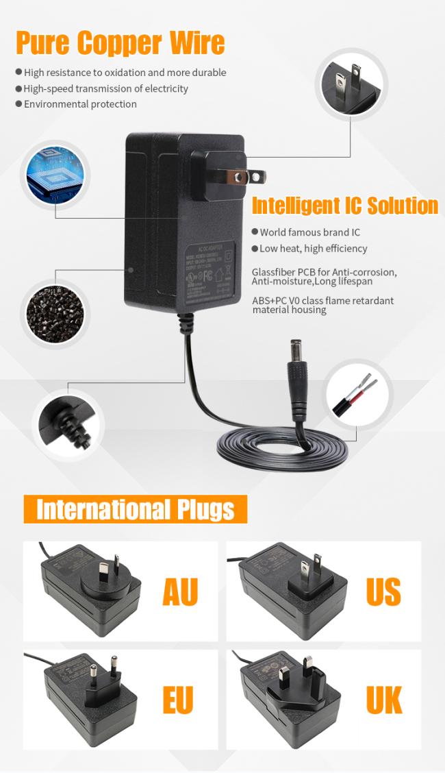 EU UK US AU Plug Switching Power Supply Adapters UL Class 2 3.5mm 5V 9V 12V 1A 1.5A 2A 2.5A 3A 4A 5A AC DC 100% PC