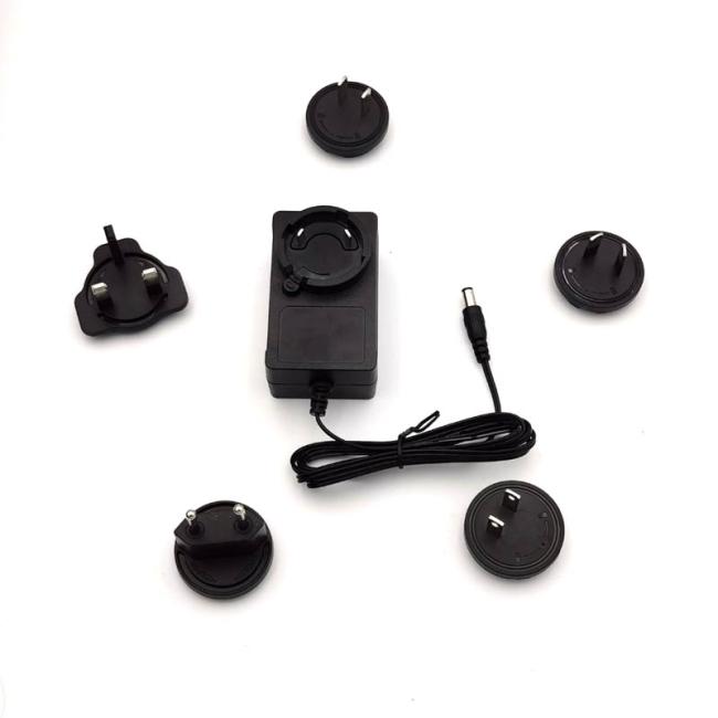 For UL Level VI SAA KC Certified 12V DC Power Adapter 1A to 3A Interchangeable AC/DC Adapter with 9V Outlets Manufacturer Direct