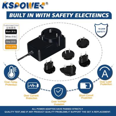 China 40W Austauschbares Netzteil Desktop-Version Stecker AC DC Netzteil 15000mA zu verkaufen