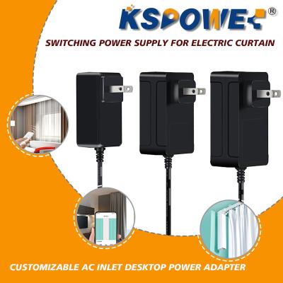 China Adaptador de energía de pared de 24 V 1 A Adaptador de fase única de voltaje constante LED Cortina eléctrica en venta