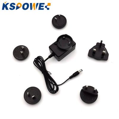 China Interchangeable 12V DC Power Adapter 1A to 3A with 9V Outlets UL Level VI SAA KC Certified 62*39*26mm 100%PC Direct for sale
