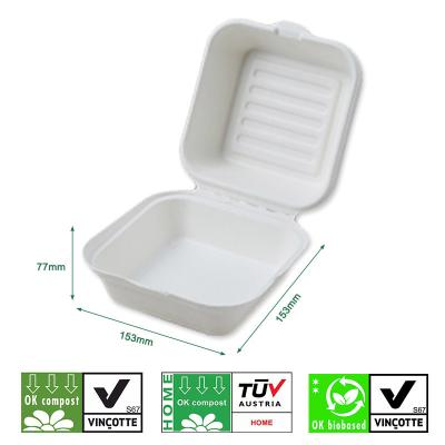 Chine Eco-Friendly AL4 Sugarcane Bagasse Pulp Clamshell Food Container with Custom Logo à vendre