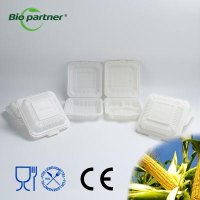 Restaurant Clamshell Food Container with Corn Starch Material and To Go Lunch Boxes