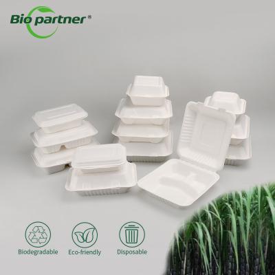 Chine Customized Logo Acceptable Sugarcane/Bagasse Pulp Burger Box for Delivery and Takeout à vendre