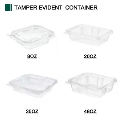 중국 Disposable PET Clamshell Clear Take Out Containers with Tamper Evident Proof Closure 판매용