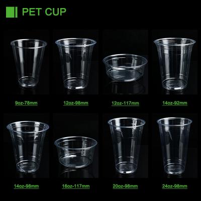 중국 12oz 24 Oz Eco-friendly PLA CUP Disposable Dessert Take Away Cocktail Plastic Cup with Lid 판매용