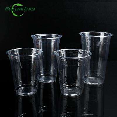 중국 12oz 24 Oz Eco-friendly PLA CUP Disposable Dessert Take Away Cocktail Plastic Cup with Lid 판매용