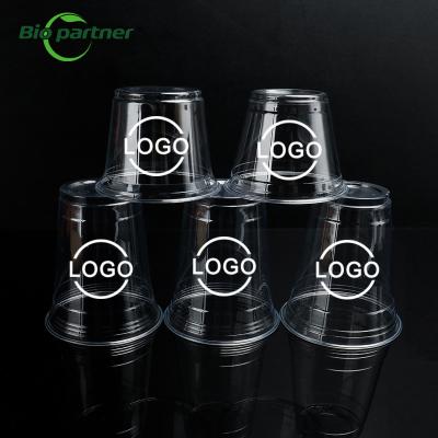 Κίνα Biopartner 10 12 14 16 20 24 oz Biodegradable PET PLA Clear Cold Beverage Cups for Milk προς πώληση