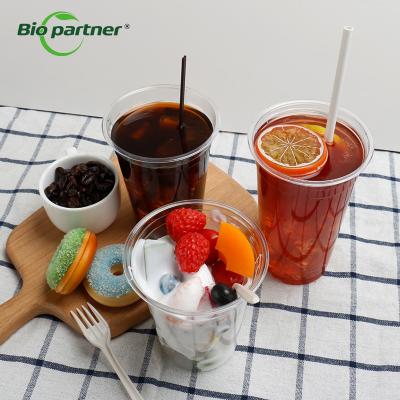 Κίνα Biopartner 10 12 14 16 20 24 oz Biodegradable PET PLA Clear Cold Beverage Cups for Milk προς πώληση