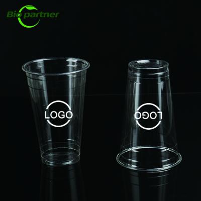 Κίνα 9/10/12/16/20/24/32oz PLA Cold Cup Biodegradable Clear Plastic Transparent Drinking Cup προς πώληση