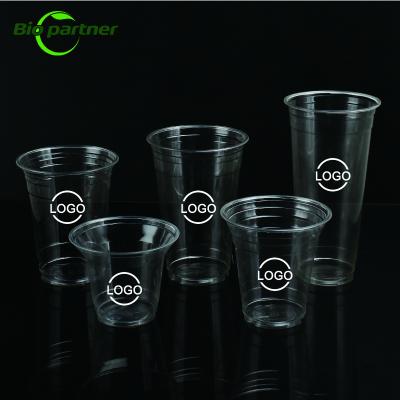 Κίνα 9/10/12/16/20/24/32oz PLA Cold Cup Biodegradable Clear Plastic Transparent Drinking Cup προς πώληση