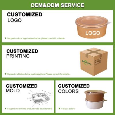 Chine Disposable Environment-friendly Kraft Paper Soup Bowls Rectangle Takeaway Boxes à vendre