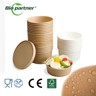 Chine Disposable Biodegradable Kraft Paper Food Container for Hot Soup Sandwich Salad à vendre