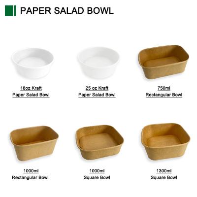 Chine Disposable Biodegradable Kraft Paper Food Container for Hot Soup Sandwich Salad à vendre