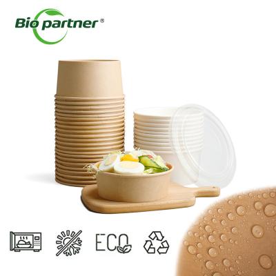 중국 Home Hotel Restaurant Wedding Party Disposable Take Away Salad Bowl Kraft Paper Bowl with Lid 판매용