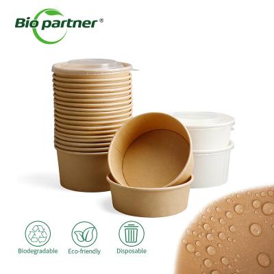 중국 Take Away Food Packing Containers With Lid Disposable Kraft Paper Salad Fruit Soup Bowl 판매용