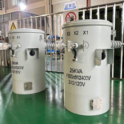 중국 25Kva 단일 단계 전구 장착 분배 트랜스포머 오일 100Hz 4160V ~ 120V 판매용