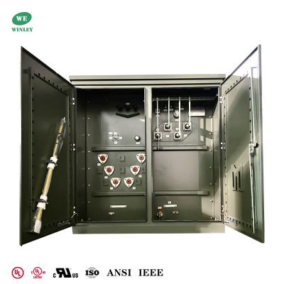 중국 미국 표준 UL/CUL 인증 2000Kva 3단계 패드 장착 트랜스포머 12470V ~ 480V 액체로 채워진 분배 트랜스포머 판매용