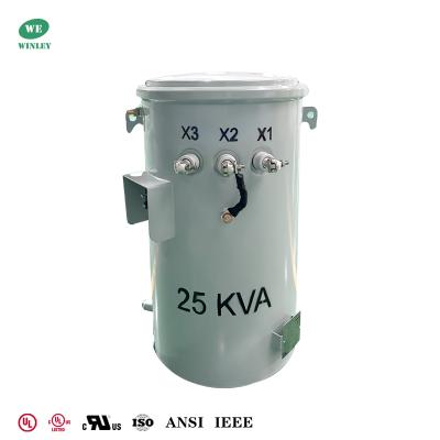 Китай UL Перечисленный 25Kva однофазный полюс монтированный наземный распределительный трансформатор 7200V до 120V DOE 2016 CSA ANSI IEEE стандарты продается