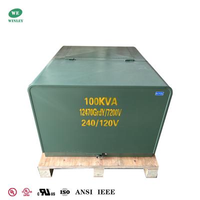 China IEEE Standard UL Gecertificeerd 100Kva Single Phase Padmount Type Transformer Loop Feed 12,47KV Tot 240/120V Te koop