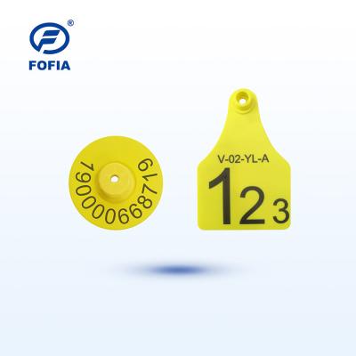 China RFID Ear Tag Visual Tag Mini / Middle / Large Size Laser Printing Support 134.2 Khz Yellow Or Other 8 Colors Available for sale