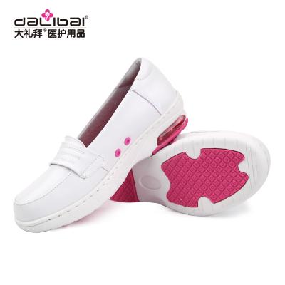 China Schoenen de op z'n gemak van de Ortholitebinnenzool voor verpleegsters/alle witte leer verzorgingsschoenen Te koop