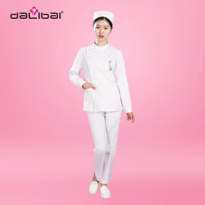Cina La professione d'infermiera esile del cotone della primavera uniforma l'abitudine medica comoda di bianco del vestito in vendita
