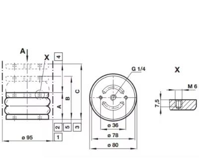 China NORGREN PM/31042 Air Bellow Single Acting 4-1/2 "Diâmetro Superfície Polida Faixa de temperatura -22...122 ° F Quente Original à venda