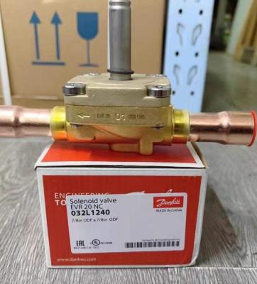 China Danfoss EVR 20 válvula de solenoide 1/4 en 655 psig Cuerpo de latón en venta
