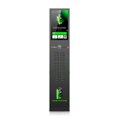 China 24slots High Capacity 23.8inch Portable Power Station Display Restaurant Cell Phone Charging Vending Machine UK Plug Rental for sale