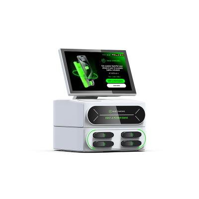 China 4 Slots NFC Mobile Cell Phone Charging Station Shared Power Bank With Screen and POS for Multiple Devices for sale