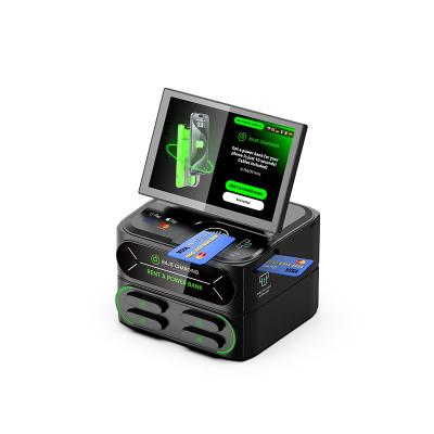 China 4 Slots 4g Touch-screen Integrated Stackable Cell Phone 6000mah Charging Station Kiosk Share Power Bank Rental Machine for sale