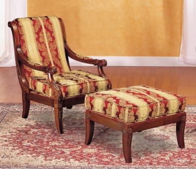 China Butaca de goma de madera con Ottoman, sillón de la madera natural de la moda de la sala de estar en venta