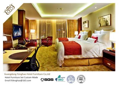 Cina Mobilia finita di legno della camera da letto dell'hotel dell'ebano classico di stile con il gemello moderno - insieme rosso del sofà del tessuto del letto in vendita