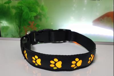 China Pet Supplies LED Dog Collar with Custom Logo USB Rechargeable Flashing Modes Slow Flash for sale
