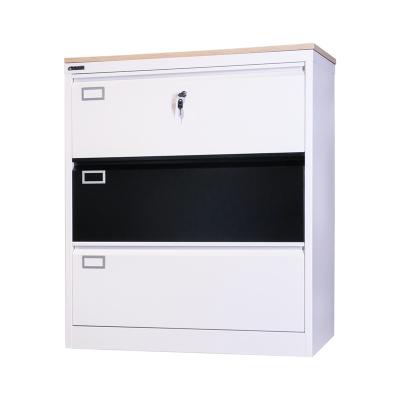 China Staalhuis Verticale Zwarte dik 0.8mm 3 Lade Archiefkast Te koop