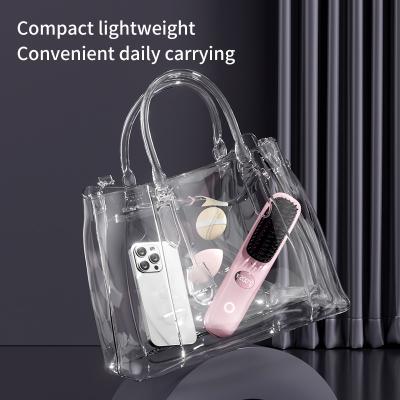 중국 개인 관리 헤어 드라이어 전기 브러쉬 뜨거운 공기 comb 열 USB 무선 재충전 가능한 헤어 라이트너 브러쉬 판매용