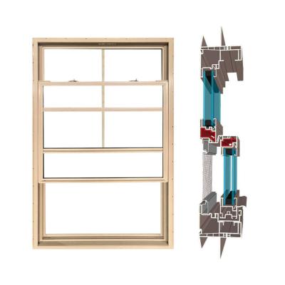 中国 62mm シングルハング・アンド・ティルト・ウィンドウ 白黒色 PVCグリッド付き 販売のため