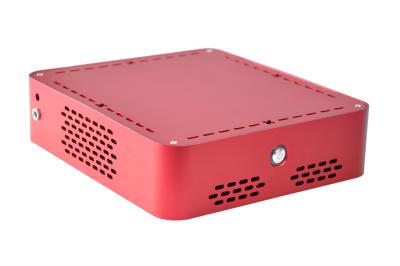 Cina Casse orizzontali di alluminio rosse del computer, mini caso durevole di ITX in vendita
