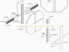 Mur rideau en verre personnalisable avec isolation thermique