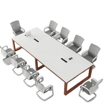 Cina Tavola di conferenze bianca personalizzabile Tavola lunga semplice per negoziati multi in ufficio in vendita