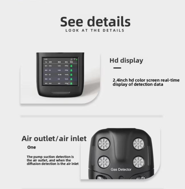 MS400S Portable Multi Gas Detector for Petroleum Chemical Industries Intelligent Identification Customizable Sensor Options