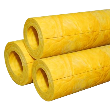 High-temperature glass wool pipe section with FSK facing for industrial insulation