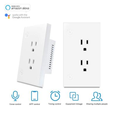 China Glomarket Wifi Smart In Wall Outlet With 2 Ac 16A Individual Control By App Only For 2.4ghz Wifi for sale