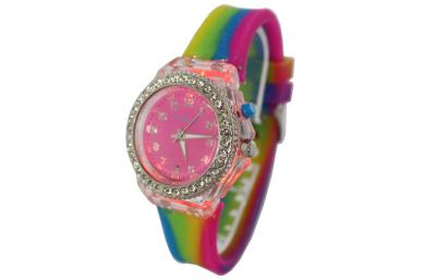 Cina Orologio analogico digitale dei grandi dell'incastonatura bambini divertenti del silicone con il diamante/pietra di lustro in vendita